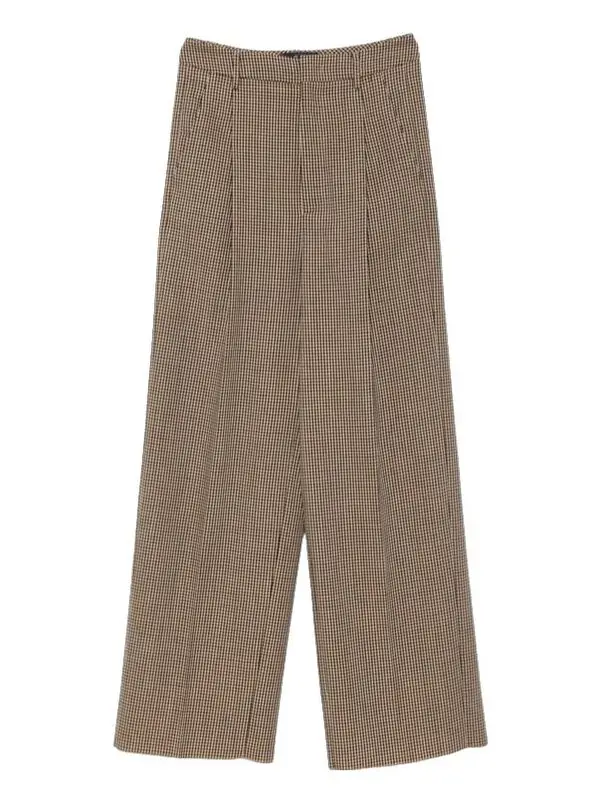 THE SEAFARER Checked Wide-leg Pants - Brown