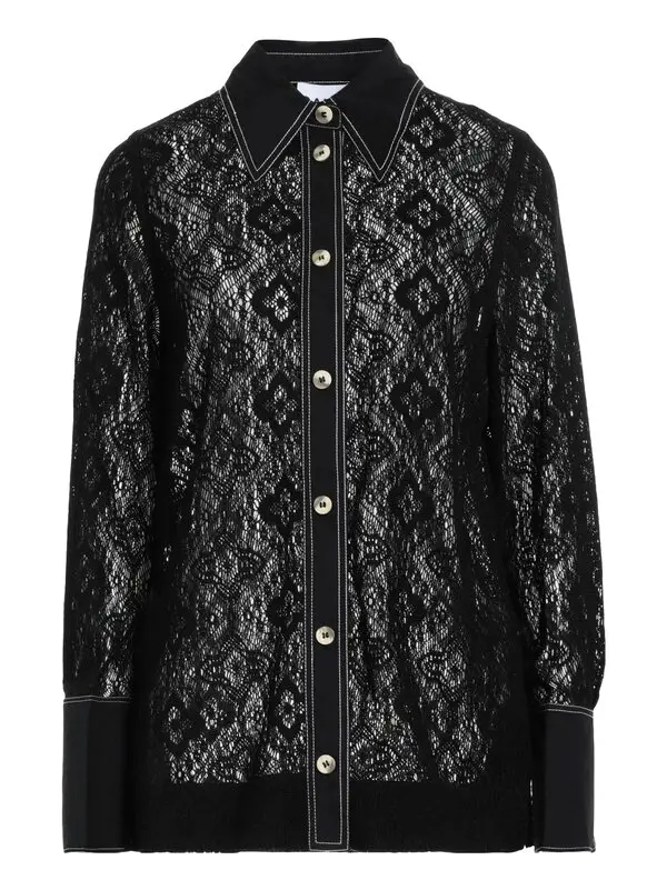 GANNI Twotone Longsleeve Shirt - Black
