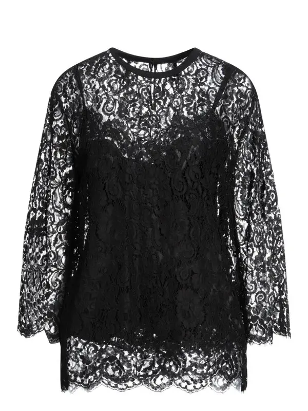 Dolce & Gabbana Solid-colored Lace Top - Black