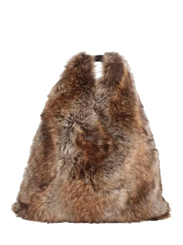 MAISON MARGIELA Fuzzy Largesize Shoulder Bag - Brown