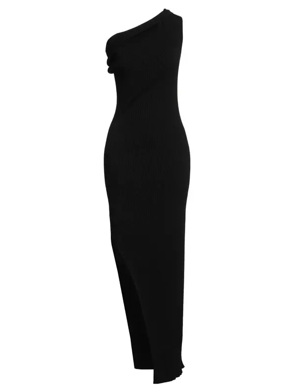 Rick Owens Oneshoulder Knit Dress - Black