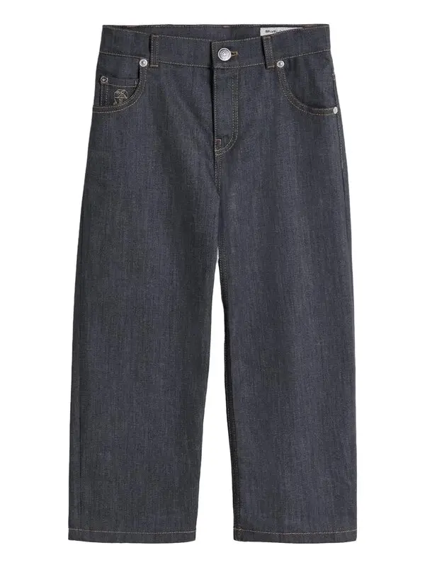 Brunello Cucinelli Five-pocket Baggy Denim Trousers - Black