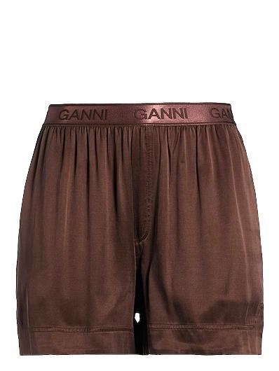 GANNI Satin Shorts - Red