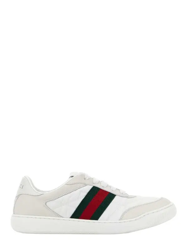 Gucci Leather And Fabric Screener Sneakers - White
