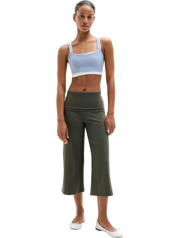 Athleta Eternity Rib Crop Wide Leg - Jungle