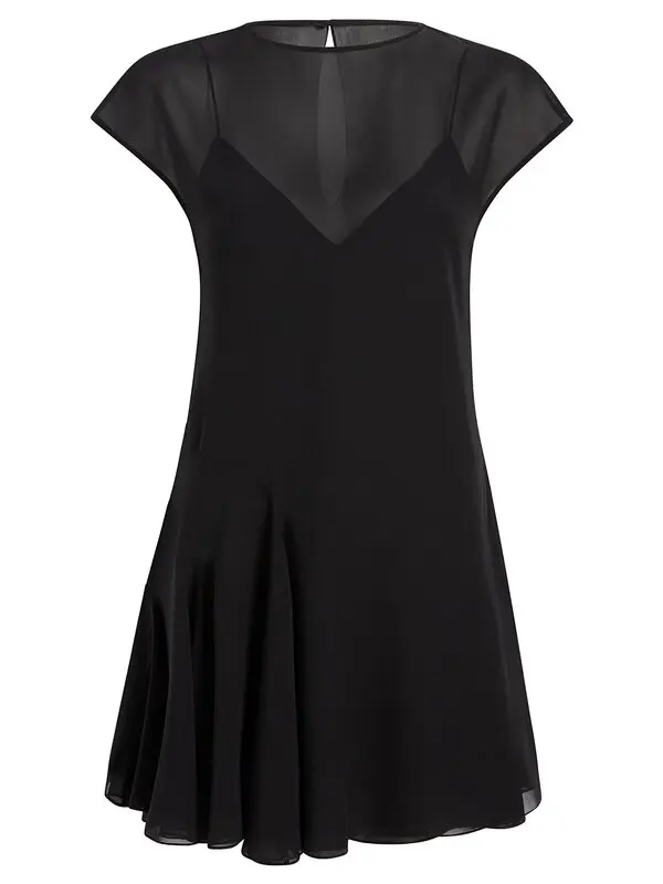 Khaite Silk Cap-sleeved Minidress - Black