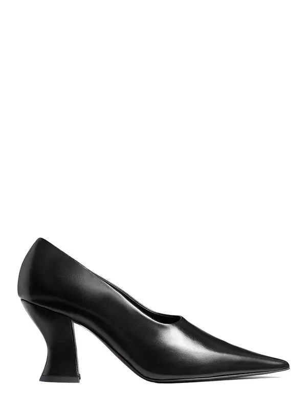 Khaite Colleen Pump In Glazed Leather - Black