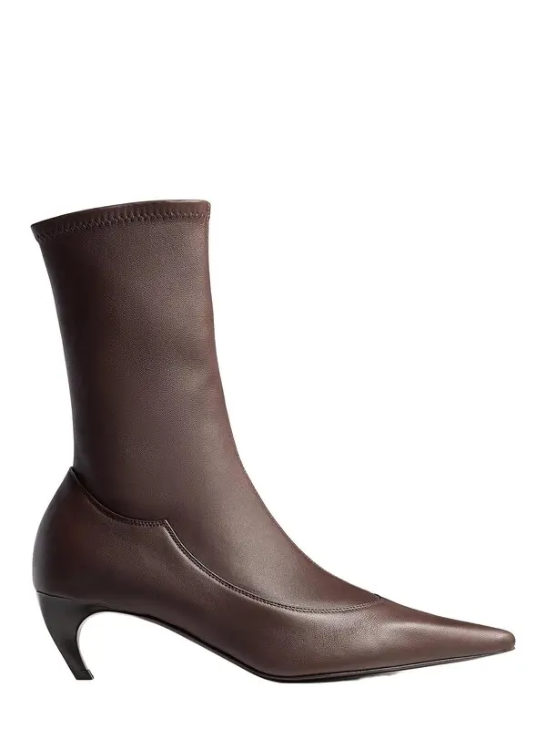 Khaite Valerie Mid-calf Boot - Chocolate