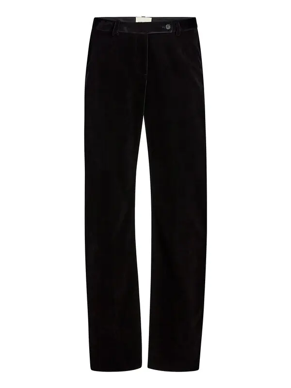 Khaite Hunter Pant In Velvet - Black