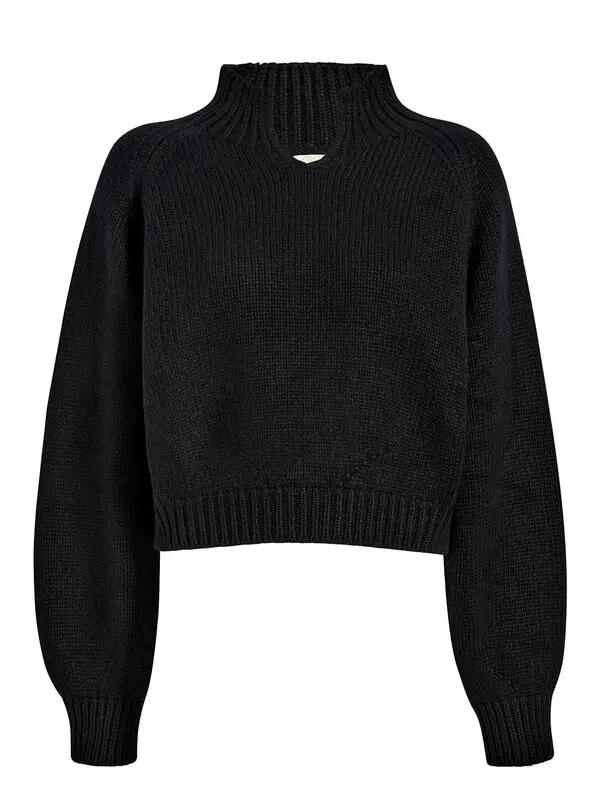 Khaite Cashmere Cain Pullover - Obsidian