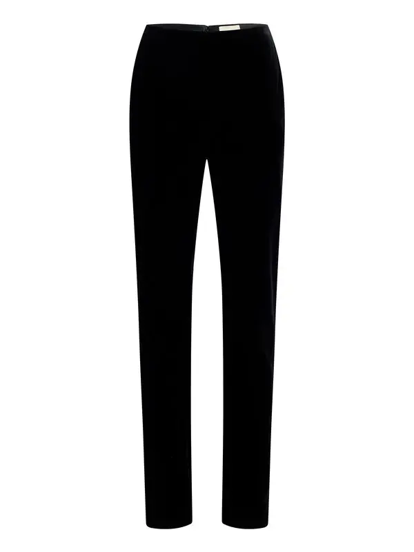 Khaite Ryden Pant In Velvet - Black