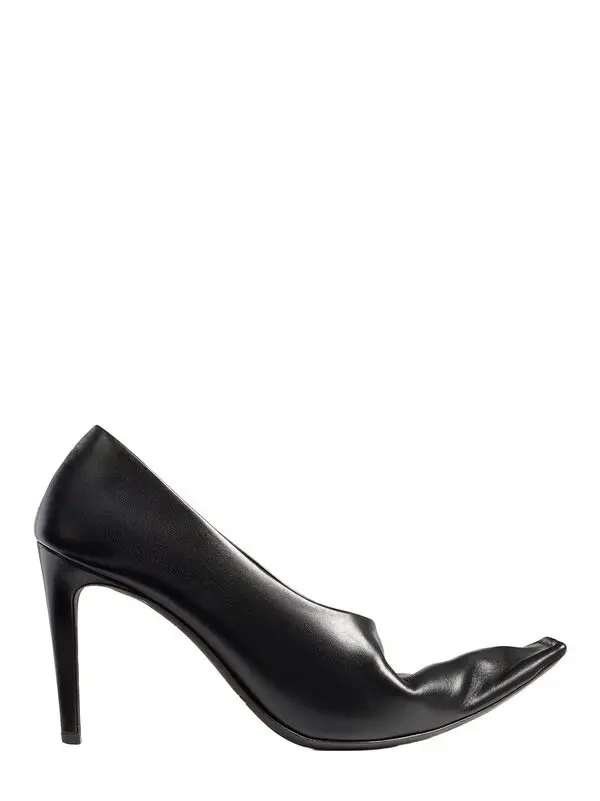 Khaite Marlene Pump In Glazed Leather - Black