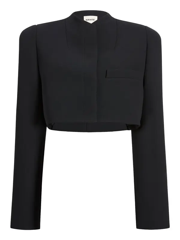 Khaite Samo Jacket In Crepe - Black