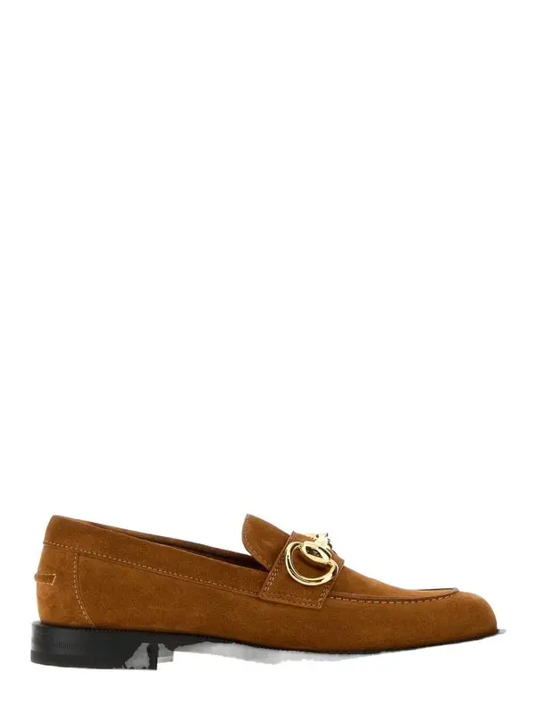 Gucci Camel Suede Boulevard Loafers - Brown