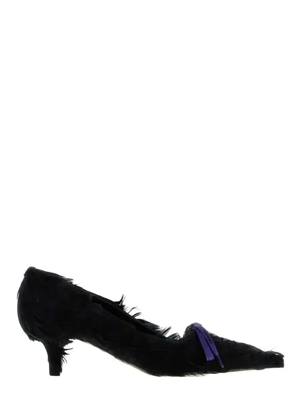 Prada Embellished Satin Pumps - Black