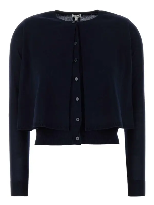 Loewe Midnight Wool Cardigan - Blue