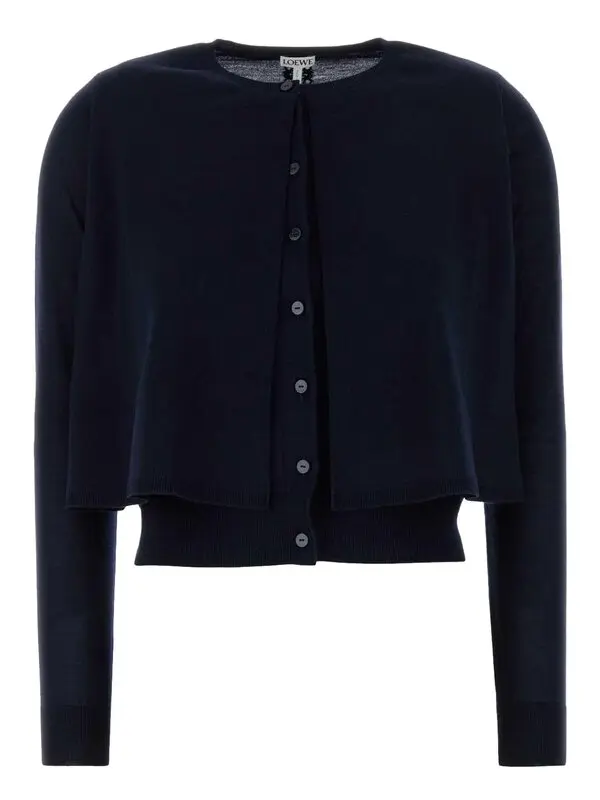 Loewe Midnight Wool Cardigan - Blue