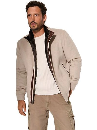 Overland Liam Cashmere Jacket With Shearling Lining - Desert/grey
