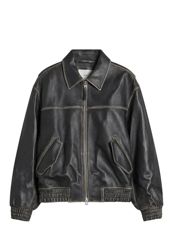 DUNST Refined Leather Blouson - Brushed Black