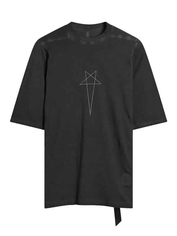 Rick Owens Jumbo Logo T -shirt - Faded Black/silver