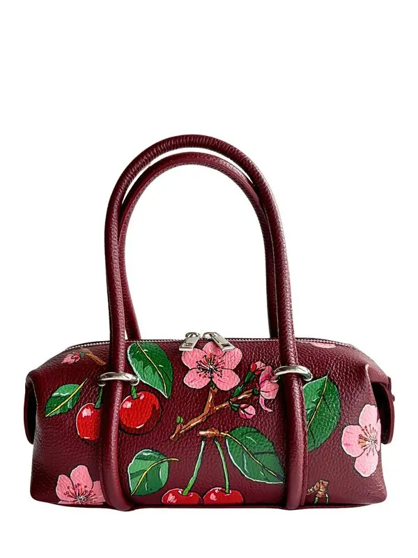 MAISON RUBAIYAT Eva Hand-painted Leather Bag Cherry - Black/red