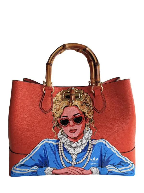 MAISON RUBAIYAT Bamboo Chic Hand-painted Leather Bag Gigi Dynamite - Orange