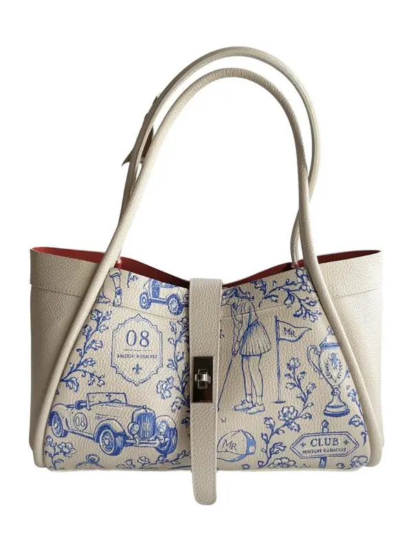MAISON RUBAIYAT Evelyn Hand-painted Leather Satchel - Black