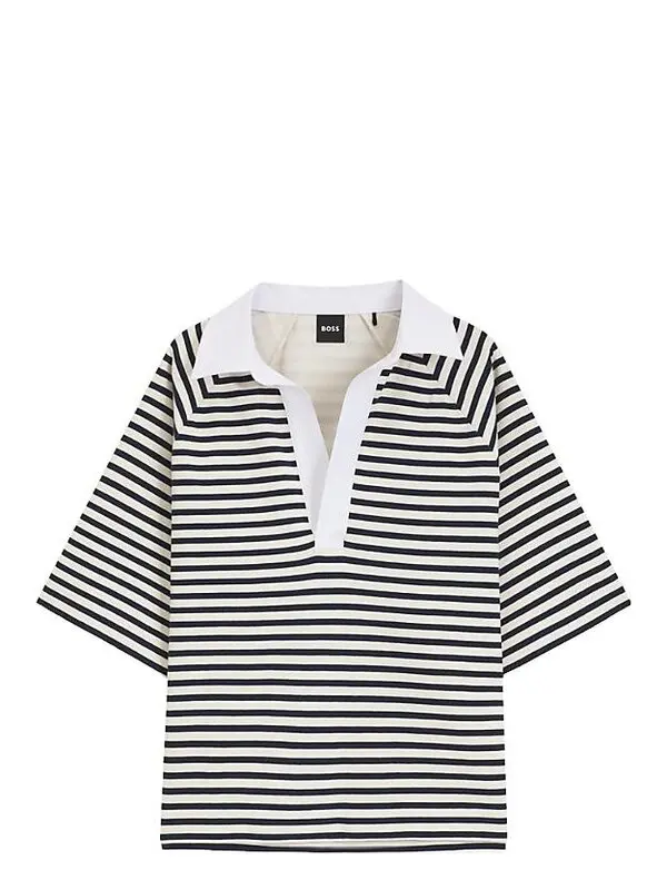 BOSS Striped Cotton-blend Polo Shirt - Open Miscellaneous