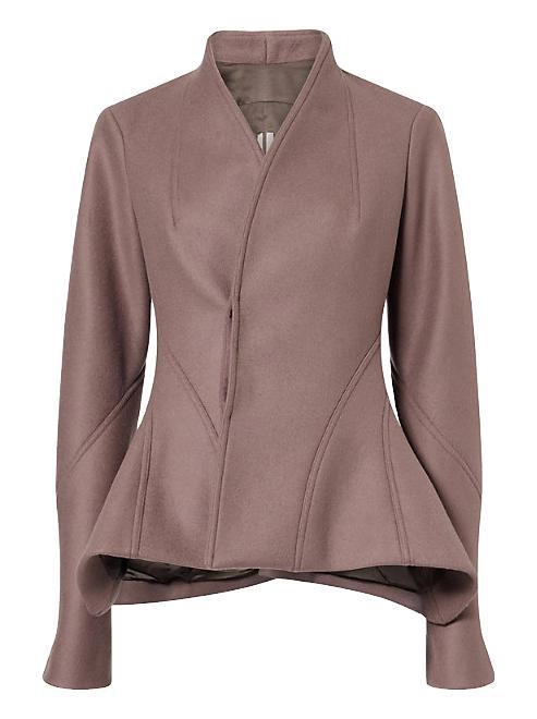 Rick Owens Moog Peplum-hem Wool-blend Jacket - Grape