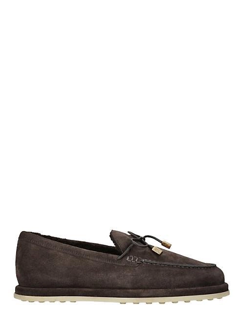 TOD'S Gomma Shearling-lined Suede Loafers - Dark Brown
