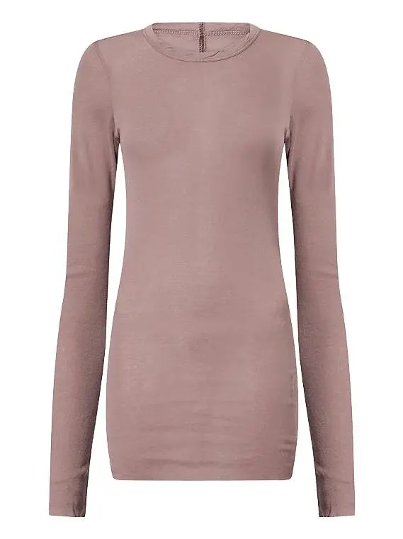 Rick Owens Basic Long-sleeve Cotton T-shirt - Grape