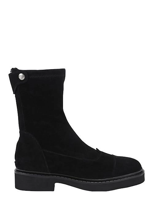 Steve Madden Myer Flat Suede Ankle Boots - Black