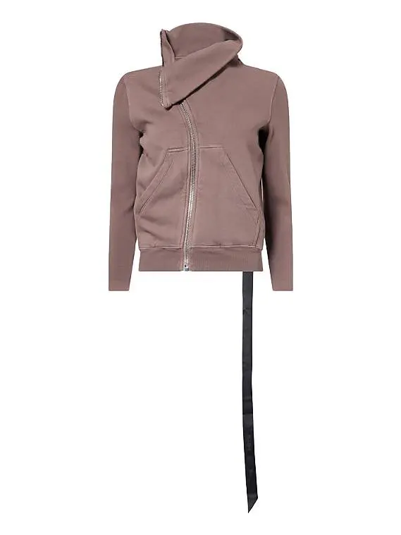 Rick Owens Mountain Zipped Cotton Sweatshirt - Grape