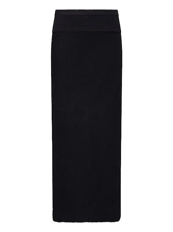 Rick Owens Calf Bias Knitted Cady-crepe Maxi Skirt - Black