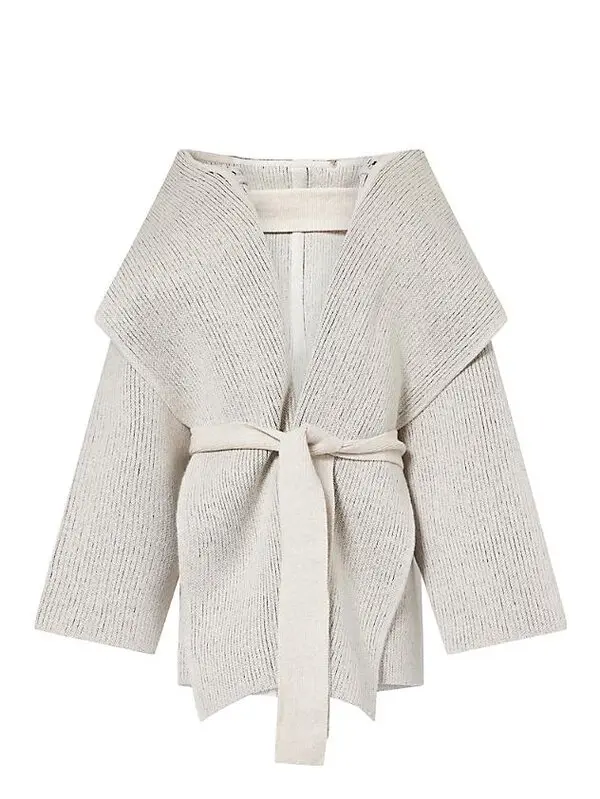 CFCL Inlay Draped Knitted Wool And Cashmere-blend Coat - Beige