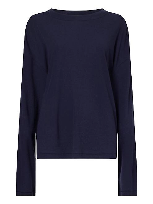 Dissh Sloane Knitted Cotton Top - Navy