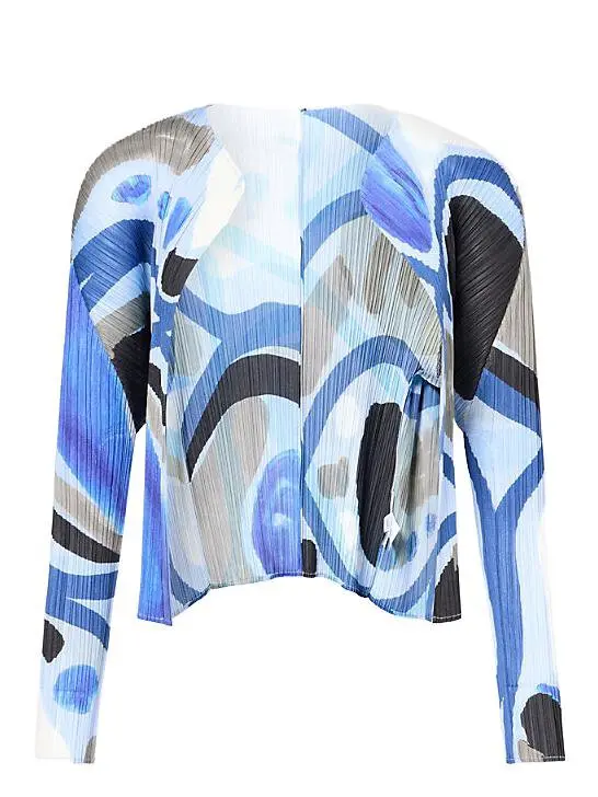 Issey Miyake Roll Patterned Knitted Cardigan - Blue