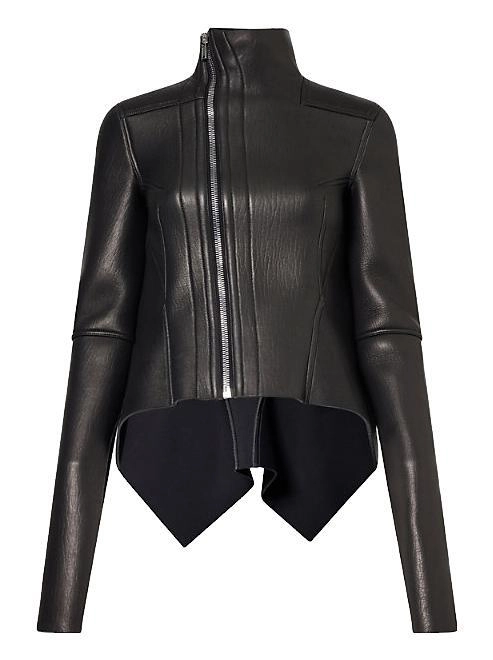 Rick Owens Naska Gary Leather Jacket - Black