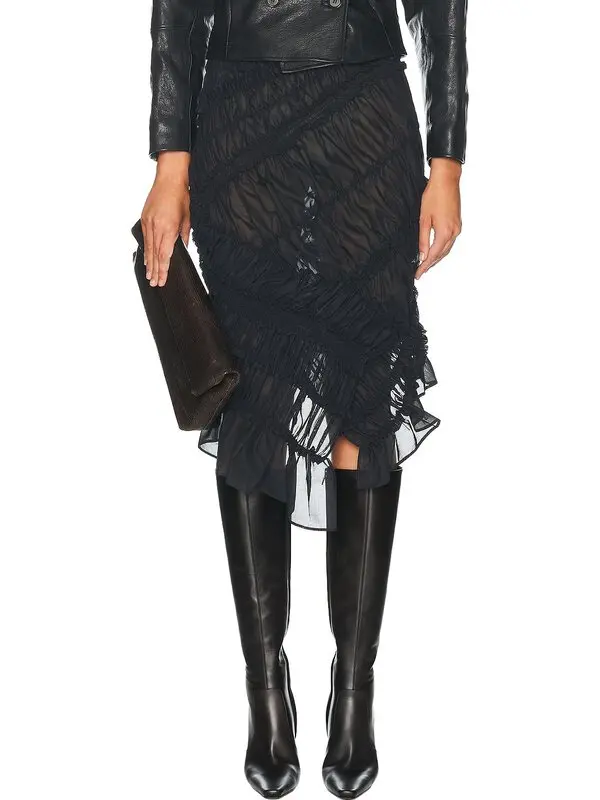 Magda Butrym Ruched Skirt - Black