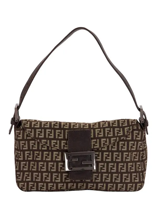 Fendi Zucchino Baguette Shoulder Bag - Brown