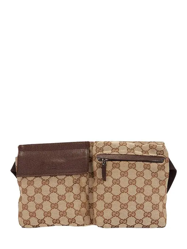 Gucci Double Pocket Belt Bag - Brown