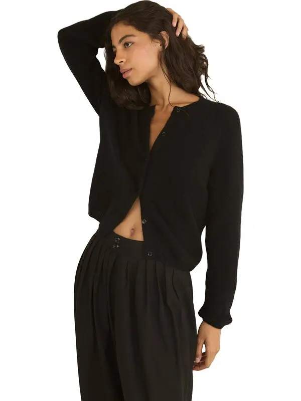 DÔEN Peroline Cashmere Cardigan - Black