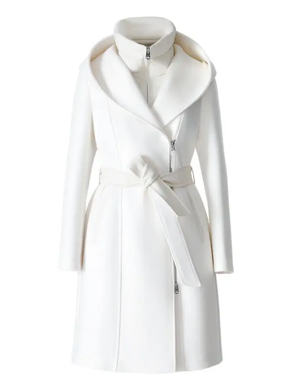 Mackage Shia-slbz 2-in-1 Double-face Wool Coat With Removable Bib - Cream