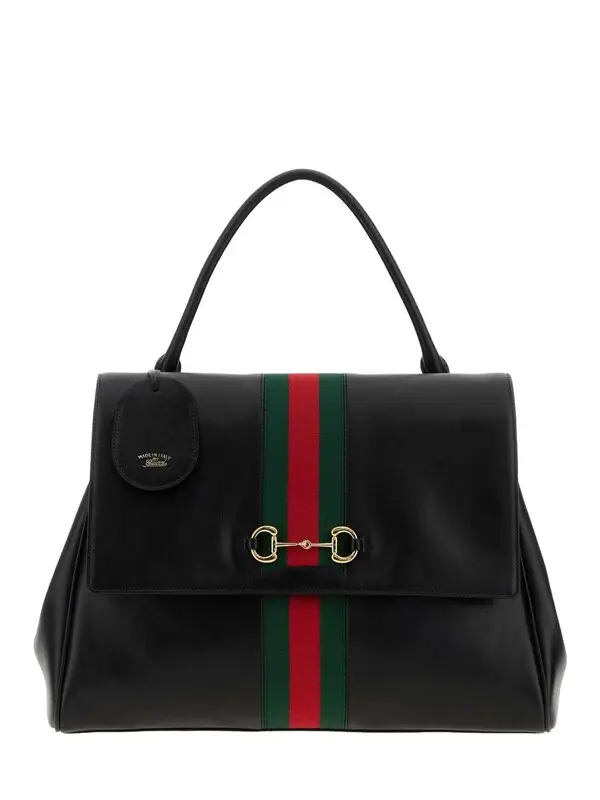 Gucci Leather Large Paparazzo Handbag - Black