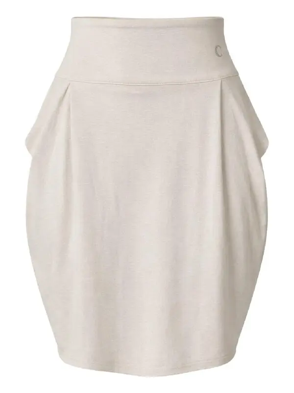 CONQUISTA Neutrals Cream High-waist Tulip Skirt With Sculpted Volume - White