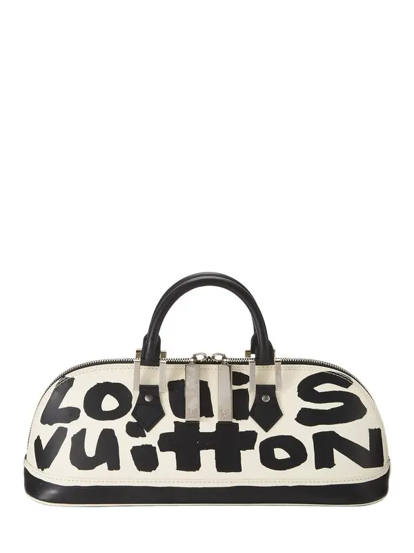 LOUIS VUITTON Stephen Sprouse X Glazed Leather Graffiti Alma Horizontal - Black