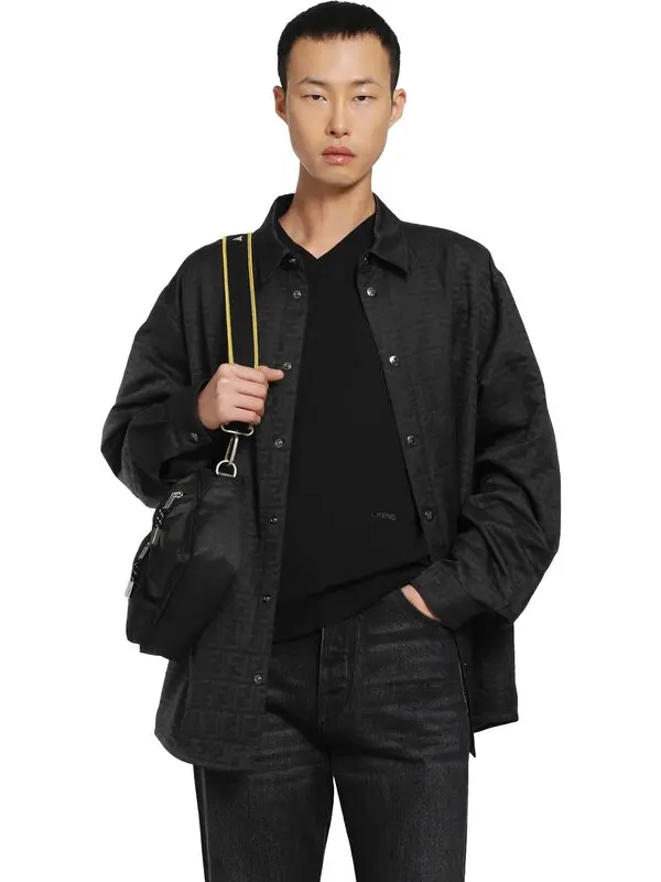 Fendi Ff Zucca Jacquard Blouson Jacket - Black