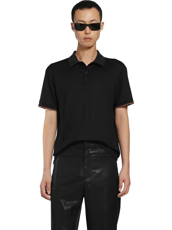 Gucci Silk Jersey Polo Shirt - Black