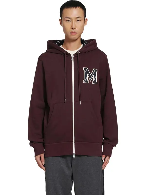 Moncler Monogram Zip-up Hoodie - Red