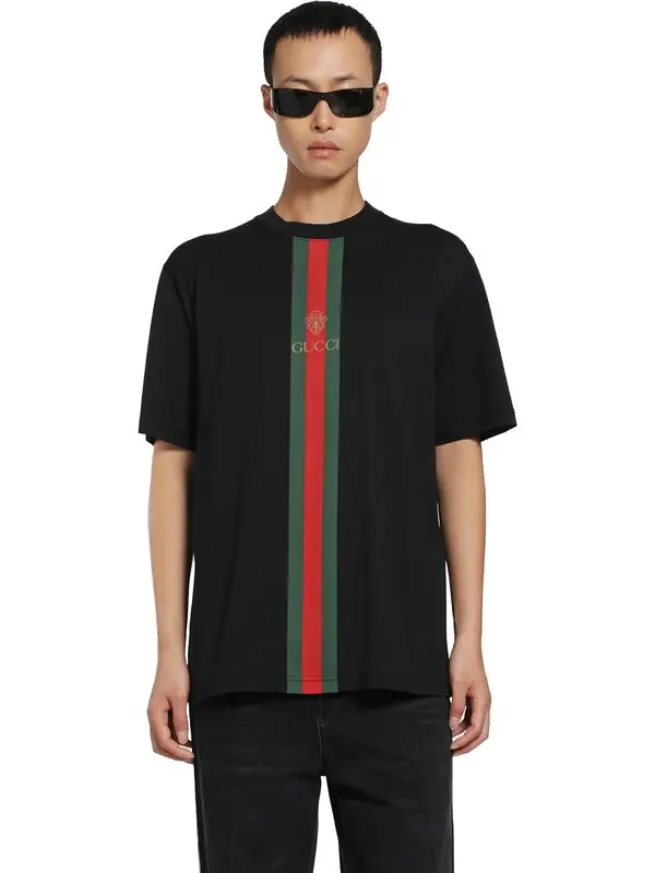 Gucci Cotton Jersey Short Sleeve T-shirt - Black